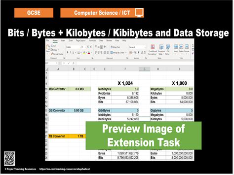 binary storage bits bytes kb and kib computer science ict
