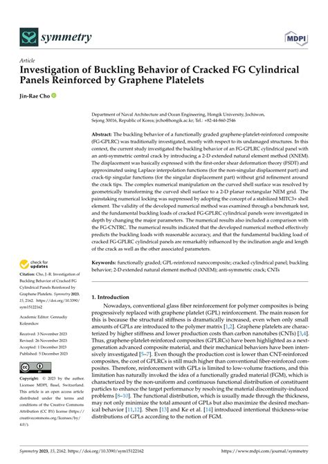 Pdf Investigation Of Buckling Behavior Of Cracked Fg Cylindrical