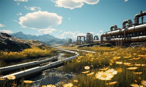Premium Ai Image Oil And Gas Pipeline In The Field Selective Soft Focus