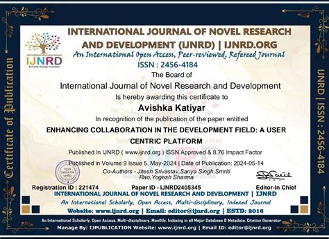 Avishka Katiyar On Linkedin Research Collaboration Innovation Development Academicachievement