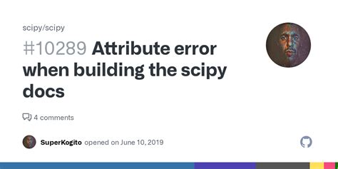 Attribute Error When Building The Scipy Docs · Issue 10289 · Scipy