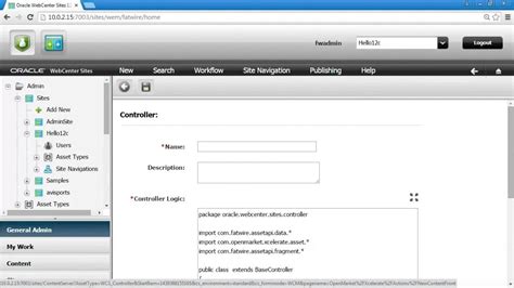Oracle Webcenter Sites 12c Create A Site With The New Mvc Youtube