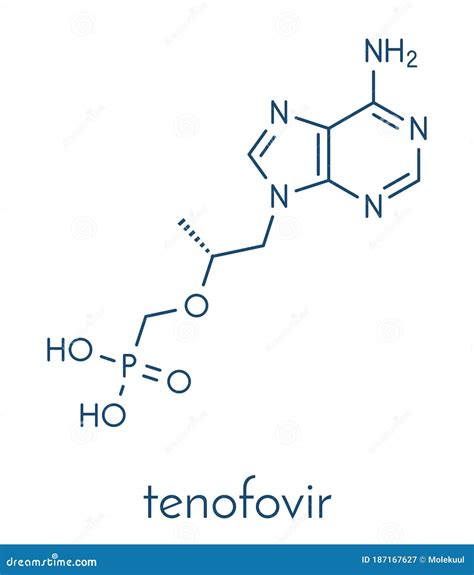 Tenofovir Hiv Drug Molecule Skeletal Formula Stock Vector