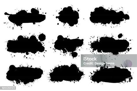 잉크 브러시 스트로크 검정 페인트 브러시 선 그런지 그런지 예술적 상자 프레임 페인트에 대한 스톡 벡터 아트 및 기타 이미지 페인트 벡터 흩뿌려진 Istock