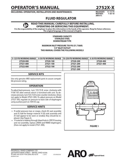 Aro Fluid Regulator Operator Manual Pdf Screw Pump