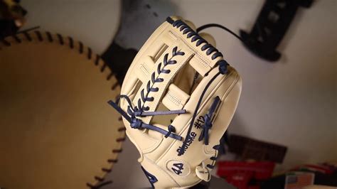 44 Pro Custom Baseball Glove Signature Series Blonde Navy Laced Cross