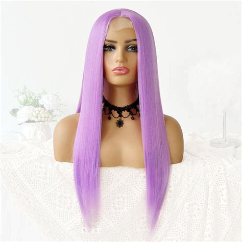 Purple Wigs Glueless Purple Lace Front Wigs Straight Human Hair Wig Onemorehair