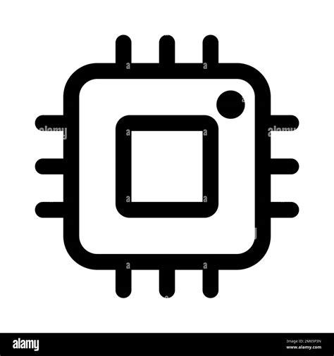 Hardware Chip Icon Line Isolated On White Background Black Flat Thin Icon On Modern Outline