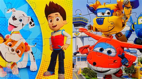 Райдер Щенячий Патруль и Супер Крылья пазлы для детей Paw Patrol Super Wings Merry Nika