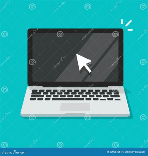 Computer Screen With Pointer Mouse Arrow Icon Vector Flat Cartoon
