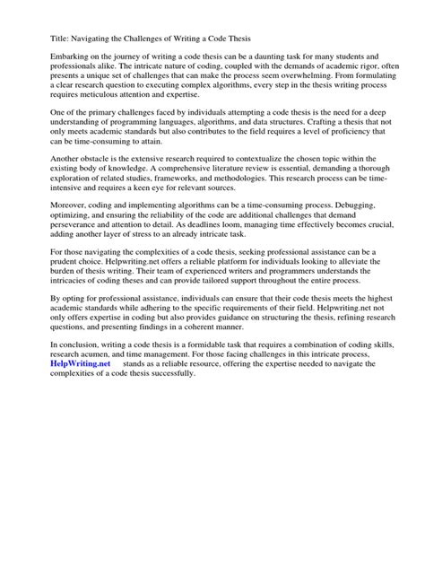 Code Thesis Pdf