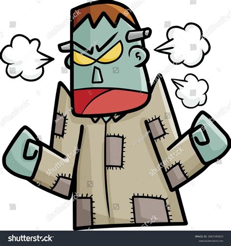 Funny Frankenstein Cartoon Getting Angry Stock Vector Royalty Free