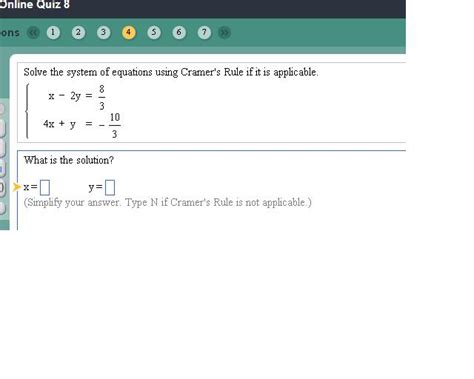 solved solve the system of equations using cramer s rule if