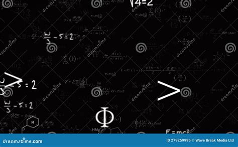 Animation Of Mathematical Equations Formulas And Symbols Floating