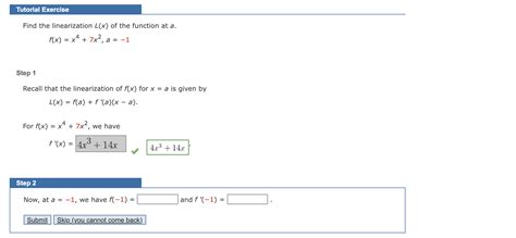 Solved Tutorial Exercise Find The Linearization L X Of The Chegg Com