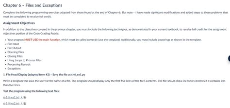 Solved Chapter 6 Files And Exceptions Complete The