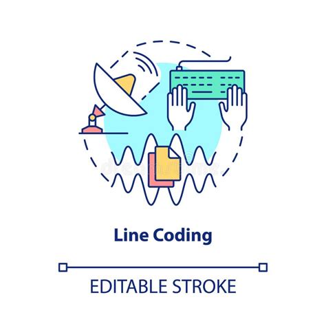 Line Coding Concept Icon Stock Vector Illustration Of System