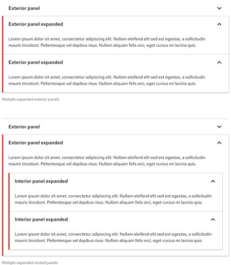 Style Accordion Red Hat Design System