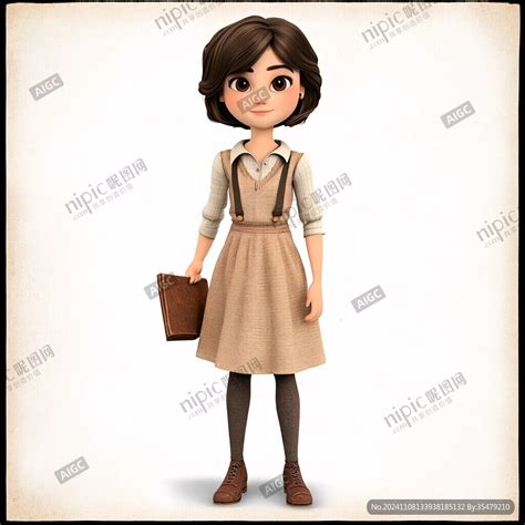 Ai创作图卡通写实人物 女生棕色衣服换装 卡通写实漫画人物 Q版女老师 卡通写实漫画人物设计 Q版布朗族女生 Q版职业女性 写实人物插画 民国女学生插画 Q版布朗族女孩 仿3d卡通形象 写实