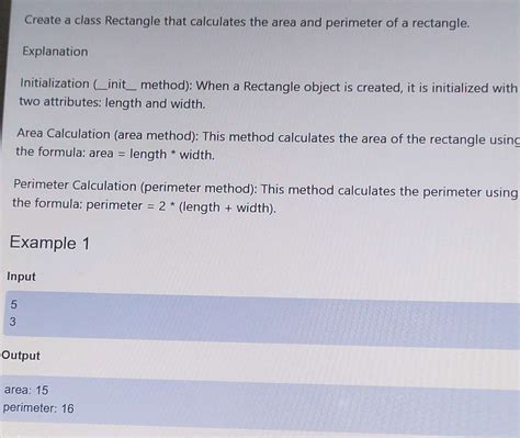 Create A Class Rectangle That Calculates The Studyx