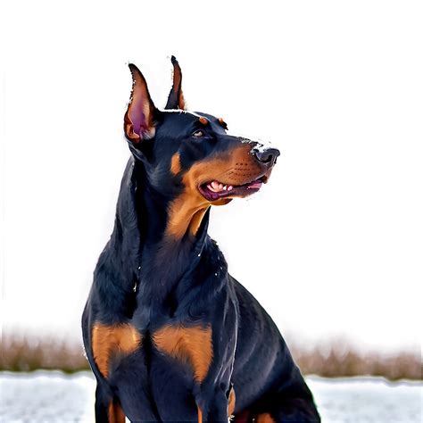 Download Doberman In Snow Png 27