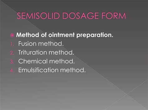 Semisolid Dosage Form Ointment Pdf
