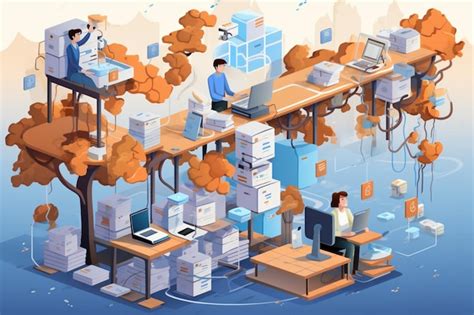 Premium Photo Automated Document Workflow Systems Depict