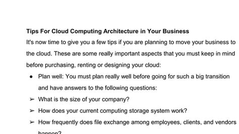 Cloud Computing Architecture Components Importance And Tips Pptx