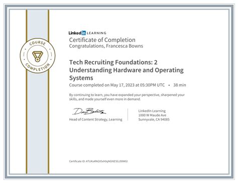 Francesca Bowns On Linkedin Certificate Of Completion