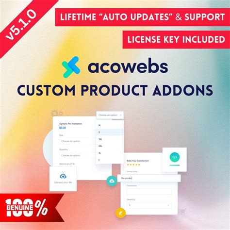 Licensed V531 Acoweb Woocommerce Custom Product Addons Pro Plugin Woodev