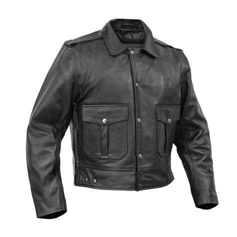 Alpha Badge™ Mens Leather Motorcycle Jacket