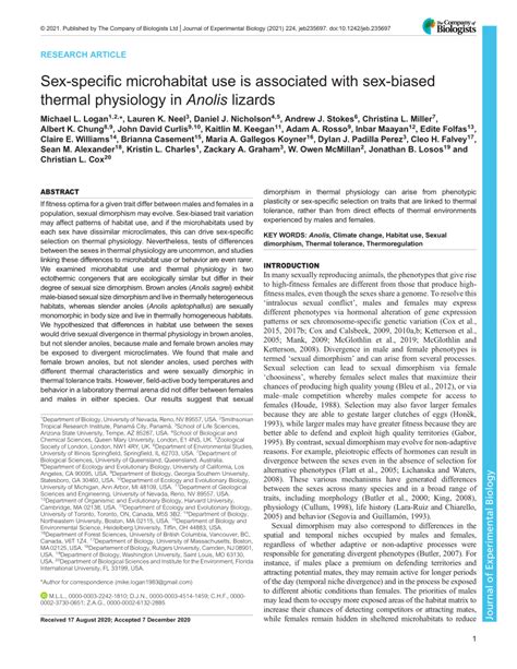 Pdf Sex Specific Microhabitat Use Is Associated With Sex Biased
