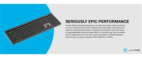 Jlab Epic Wireless Keyboard Black 108 Keys Connect Via Bluetooth Or Usb Wireless