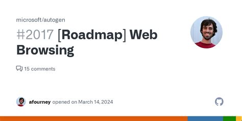 [roadmap] Web Browsing · Issue 2017 · Microsoft Autogen · Github
