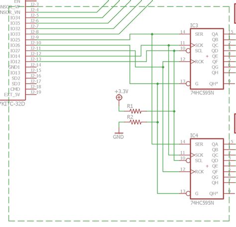 Using 2 Serial To Parallel Registers Together 74hc595 Wich Pins Are