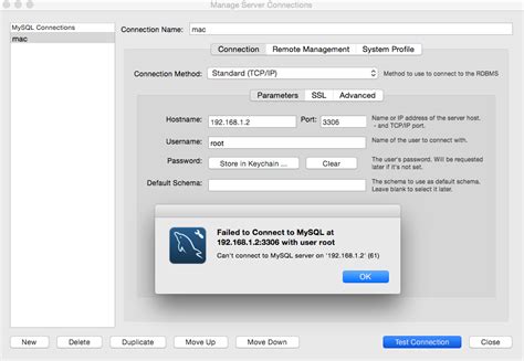 Macos Connect Remotely To Mysql Installed On Osx Machine Stack Overflow