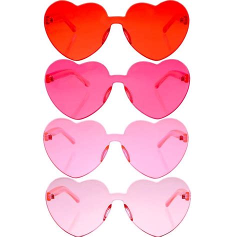 Heart Shaped Rimless Sunglasses In 2020 Heart Shaped Glasses Heart