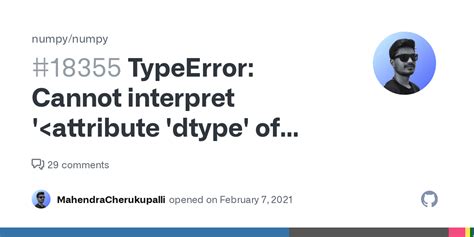 TypeError Cannot Interpret As A Data Type Issue 18355 Numpy
