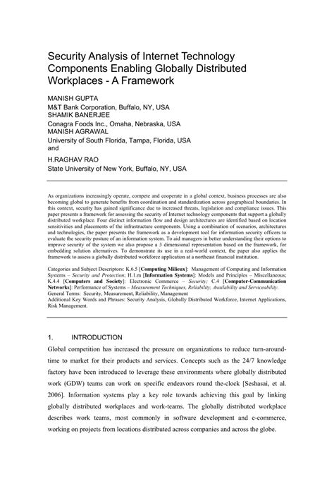 Pdf Security Analysis Of Internet Technology Components Enabling Globally Distributed