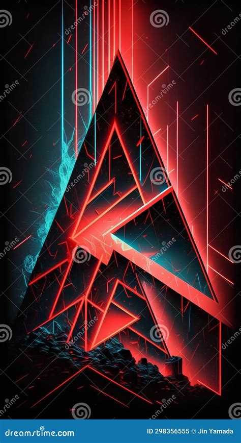 Futuristic Abstract Background With A Glowing Triangle 3d Rendering Stock Illustration