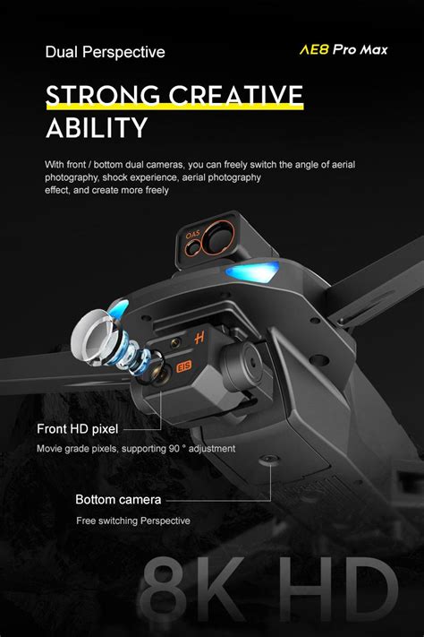 Ae8 Max Gps Drone 8k Professional Obstacle Avoidance Dual Hd Camera