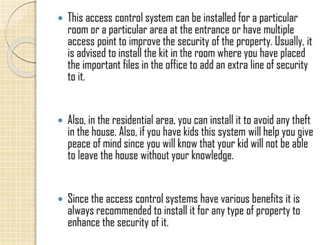 ppt what are the advantages of installing access control systems