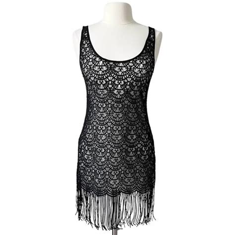 Agent Provocateur Swim Lagent By Agent Provocateur Karrie Black Lace Fringe Swim Cover Up