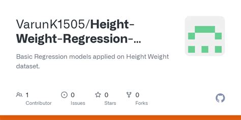 Github Varunk1505height Weight Regression Analysis Basic Regression Models Applied On Height