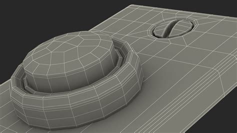 Rectangular Bell Button Silver 3d Model 19 3ds Blend C4d Fbx