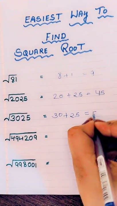 Easiest Way To Find Square Root Trick Youtube