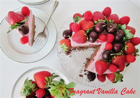 Raw Chocolate Ruby Cheesecake Fragrant Vanilla Cake