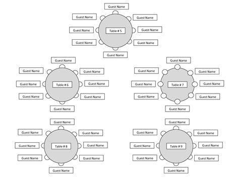 Round Table Seating Chart Template