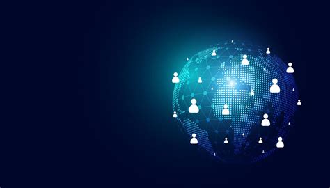 Abstract Background Digital People And Globe Icon Concept Globe Communication People All Over