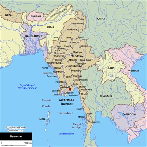 Myanmar Map Myanmar